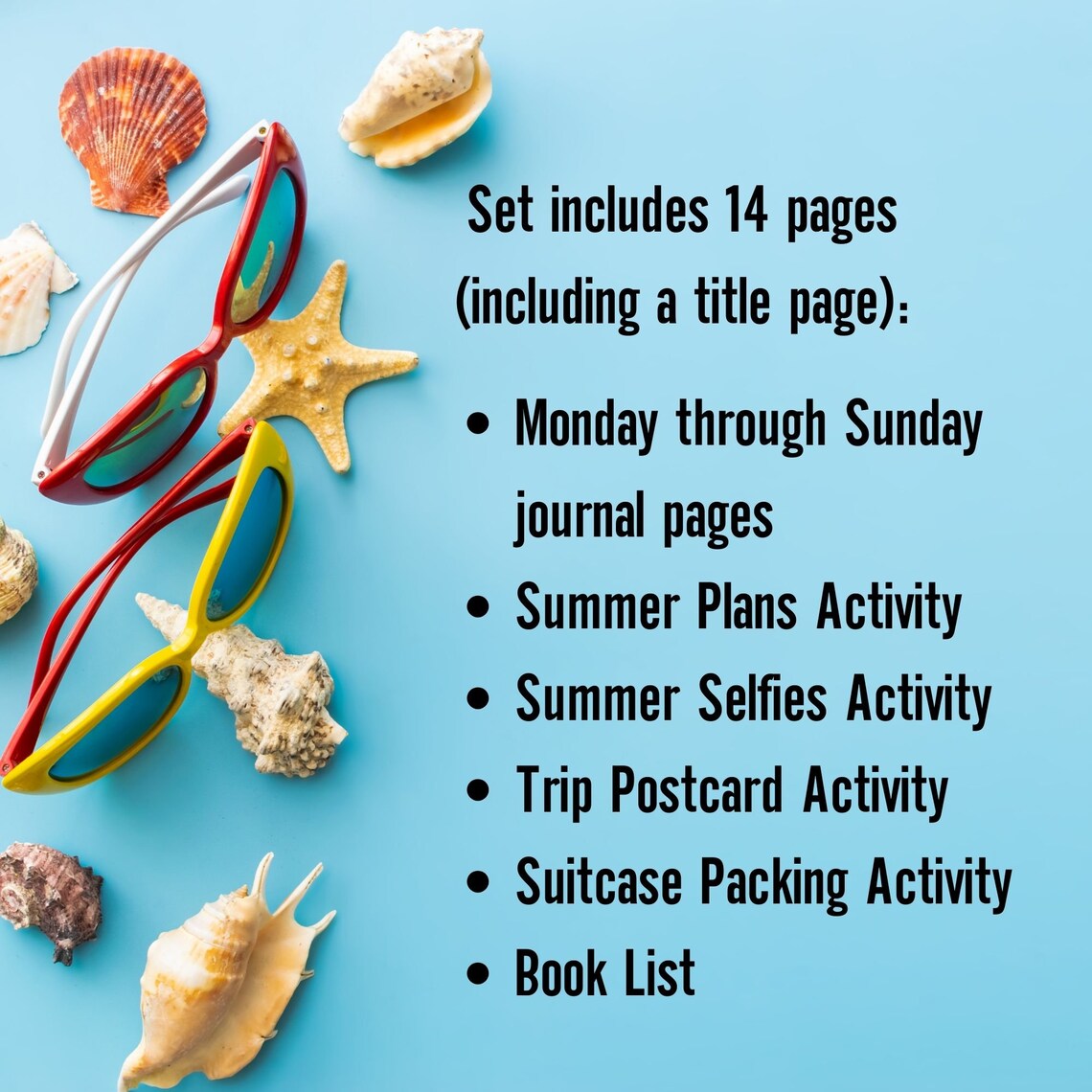 Kid's Vacation Travel Journal: Summer Activity Pages (digital Download ...