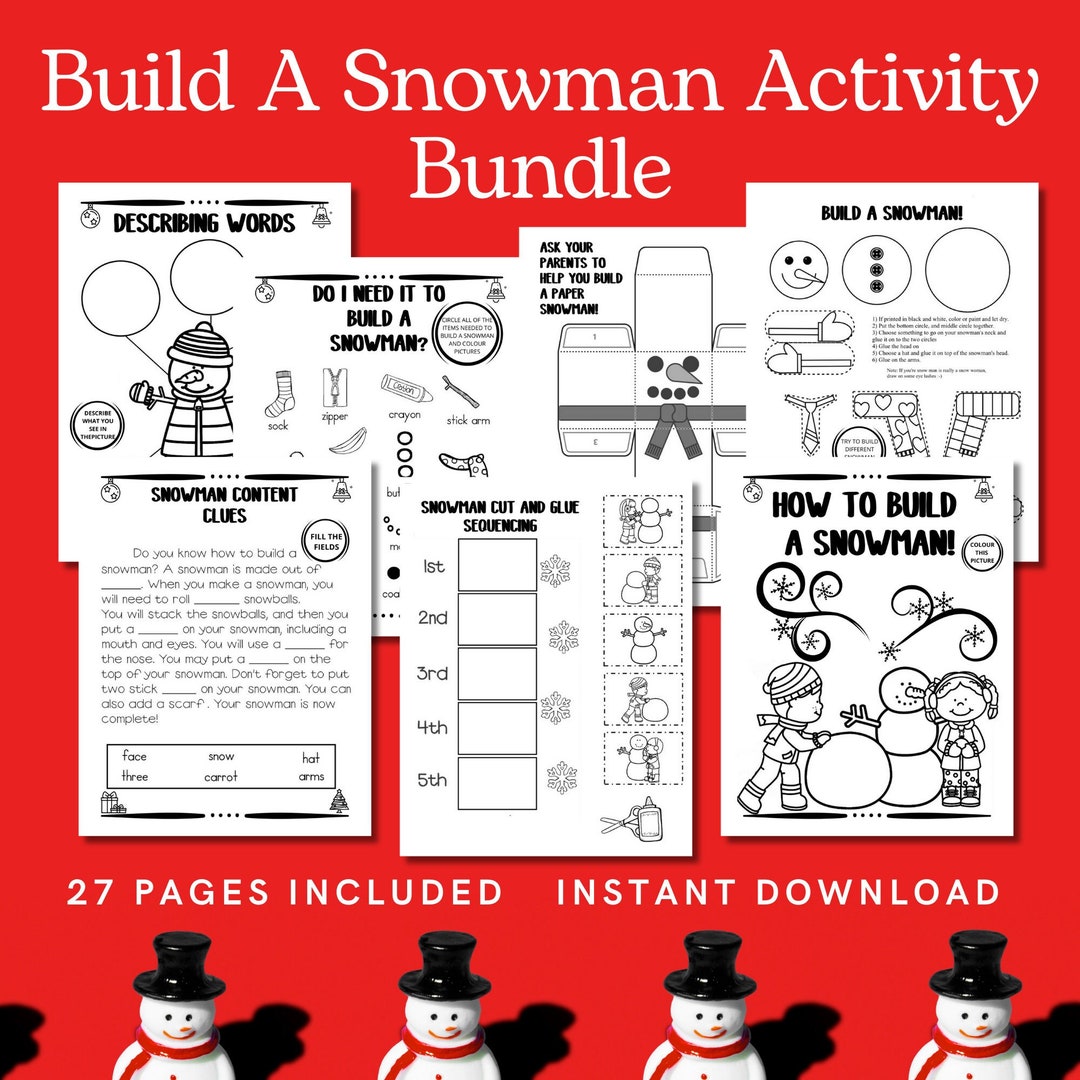 Build A Snowman Printable,snowman Craft Preschool,sequencing Worksheet ...