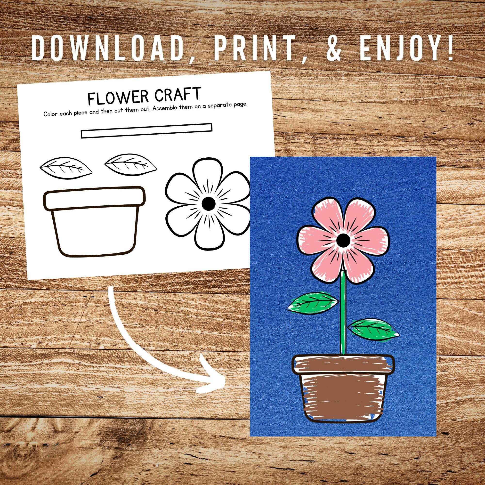 Build A Flower Printable Craft Indoor Preschool Activity - Etsy UK