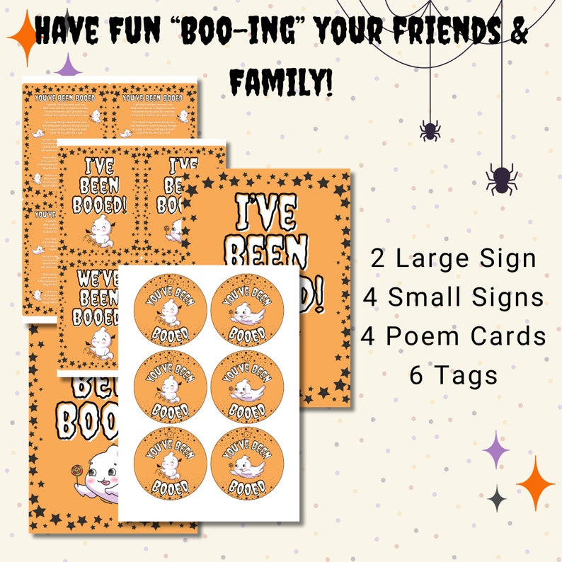 You've Been Booed Printable Set: Halloween Game, Poem, Signs (digital ...