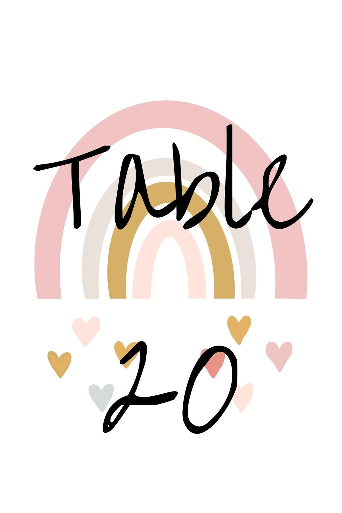 Rainbow Table Numbershead Table Signreserved Signs for - Etsy