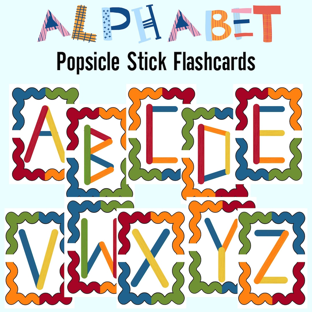 Craft Sticks Alphabet Activity Set, Popsicle Stick Activity, Letter ...