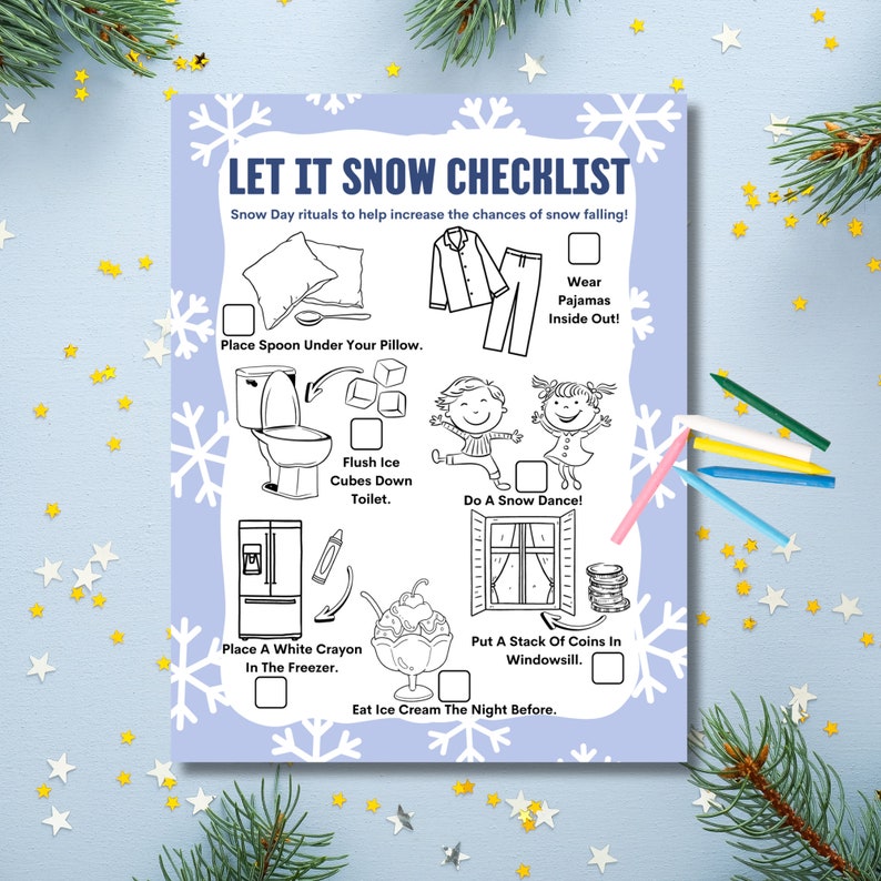 Snow Day Rituals, Winter Checklist, Winter to Do List, Make It Snow ...