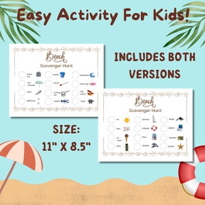 Summer Beach Scavenger Hunt, Printable Beach Scavenger Hunt, Outdoor ...