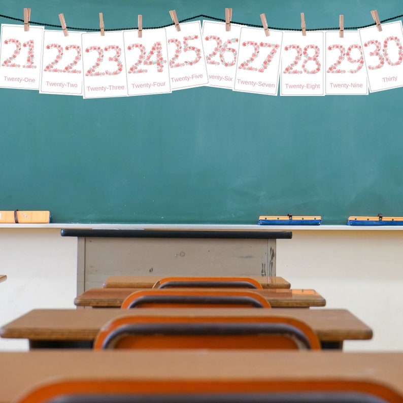 Number Flash Cards 21-30, Number Cards 21-30, Preschool Counting Flash ...