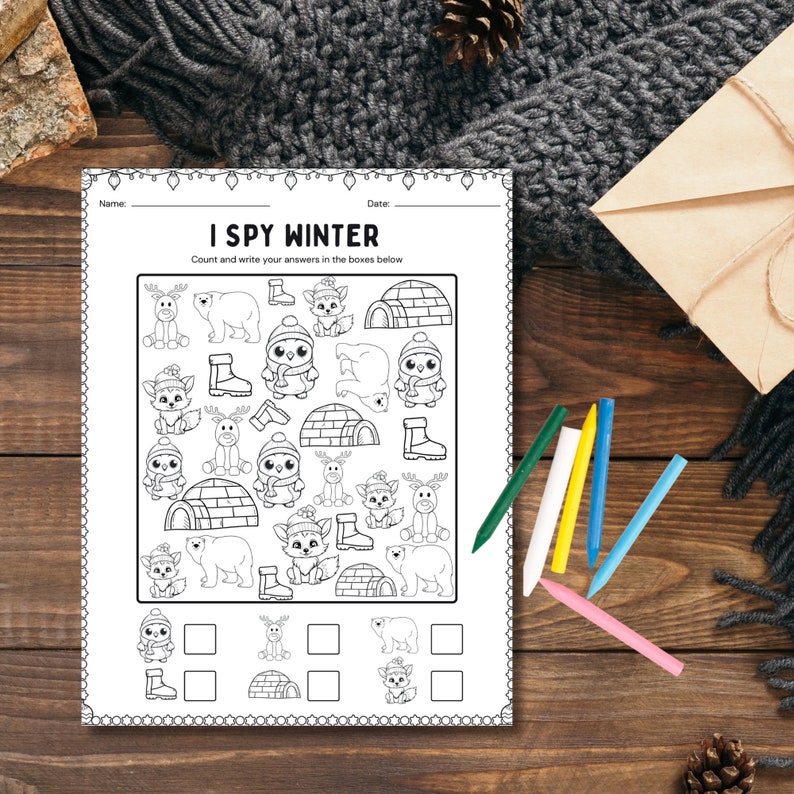 I Spy Winter, Number Recognition, Look and Find, Seek and Find, Winter ...