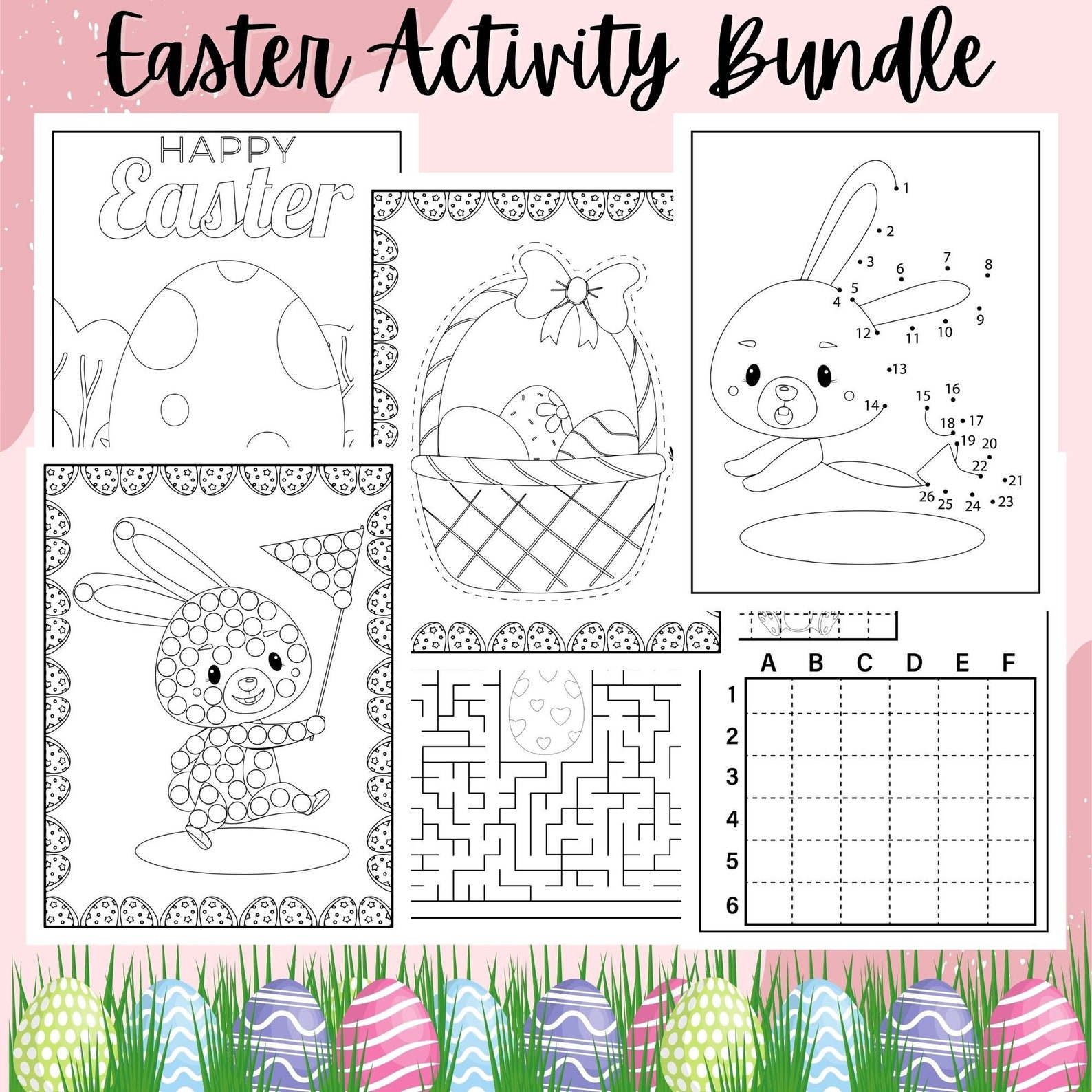Easter Activity Packet,easter Coloring Pages,children Color Book,easter ...