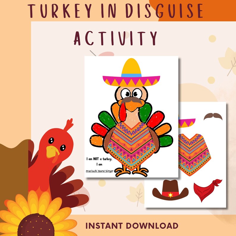 Turkey Disguise Craft: Printable Thanksgiving Activity (PDF Download ...