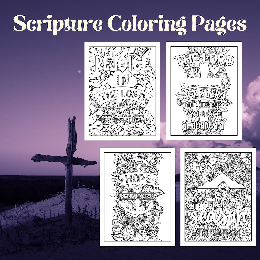 Coloring Scripture Cards,scripture Coloring Book,devotional Verses ...
