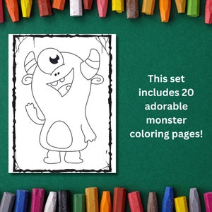 Cute but Creepy Monsters Coloring Pages,happy Monsters Page,kids ...