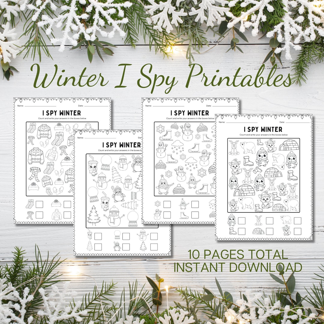 Winter I Spy Game: Number Recognition Activity (digital Download) - Etsy