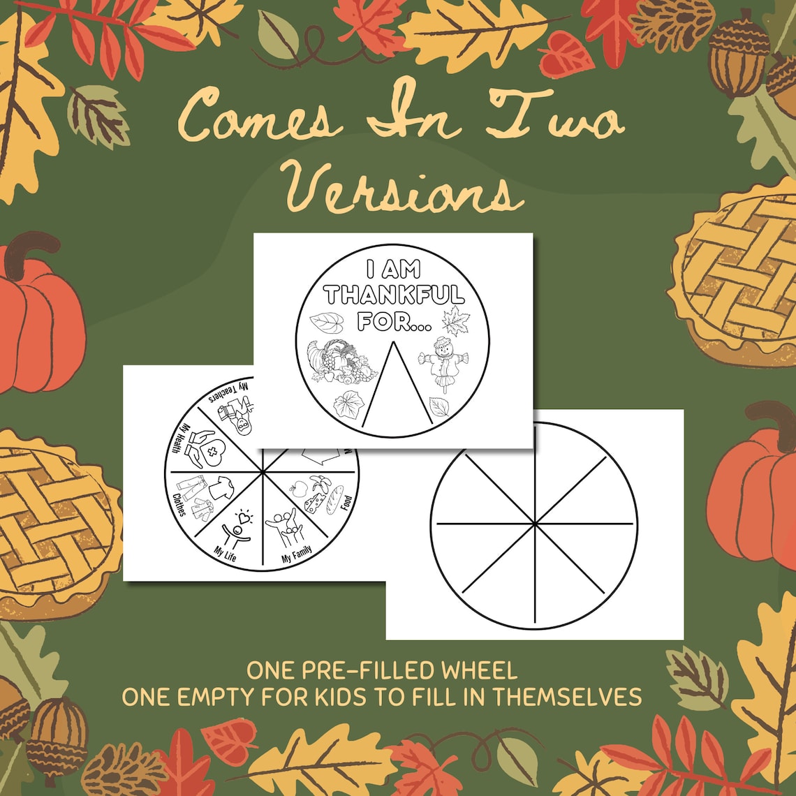 Thanksgiving Coloring Wheel: Gratitude Craft Activity (digital Download ...