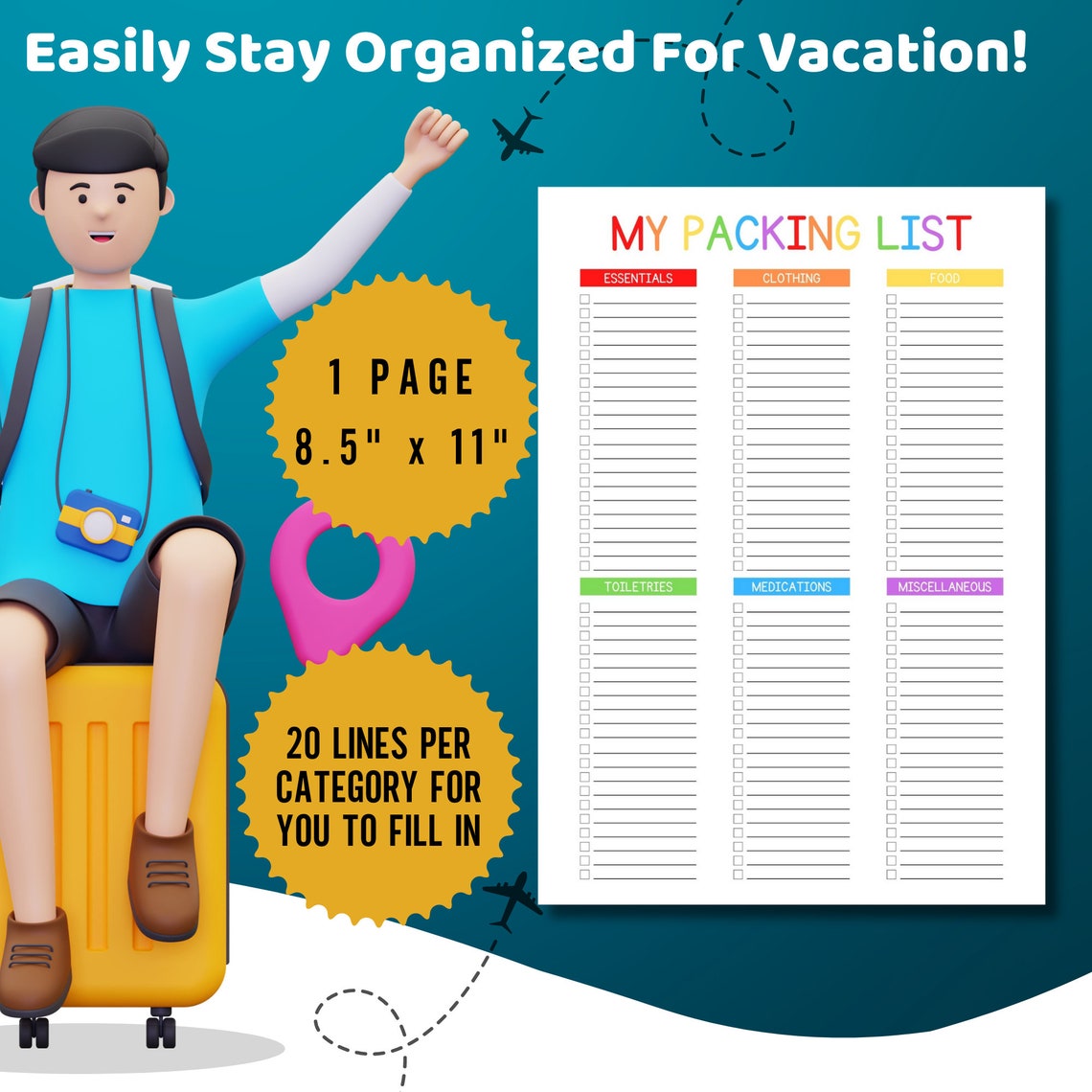 Kids Packing List Packing List Template Vacation Packing - Etsy