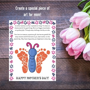 Mother’s Day Butterfly Footprint Craft, Butterfly Footprint, DIY Memory ...