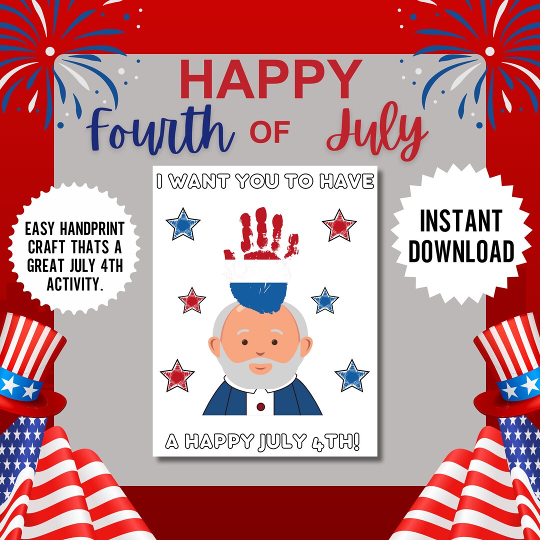 4th of July Handprint Art, Handprint Painting, 4th of July Activity ...