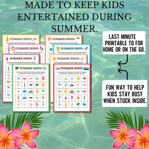 Summer Bingo Game for Kids, Printable Summer Bingo Cards, Summer Bingo ...