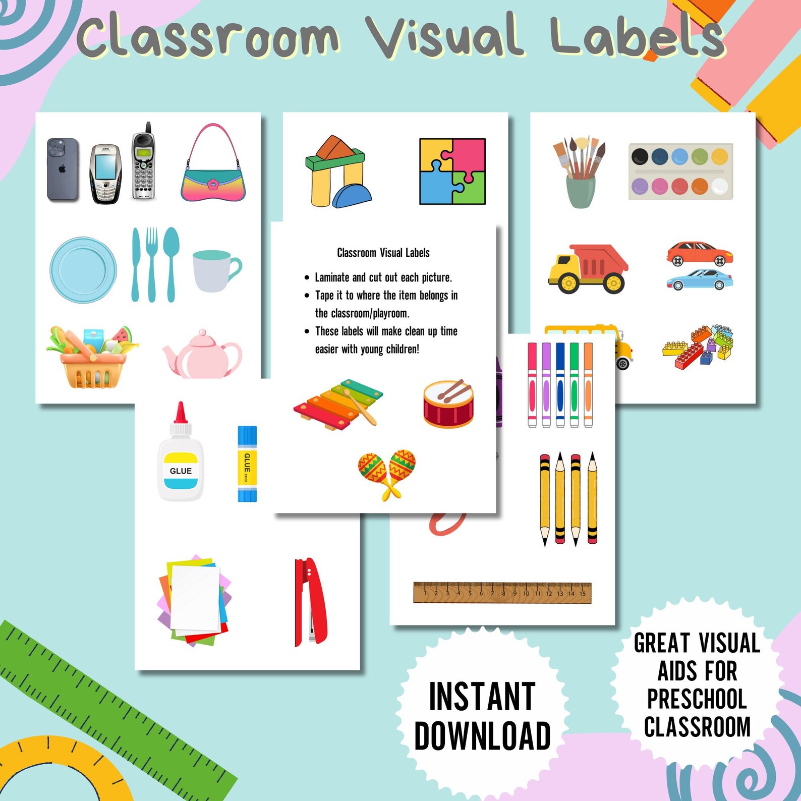 Direction Display Signs,clean up Time,visual Learner,preschool ...