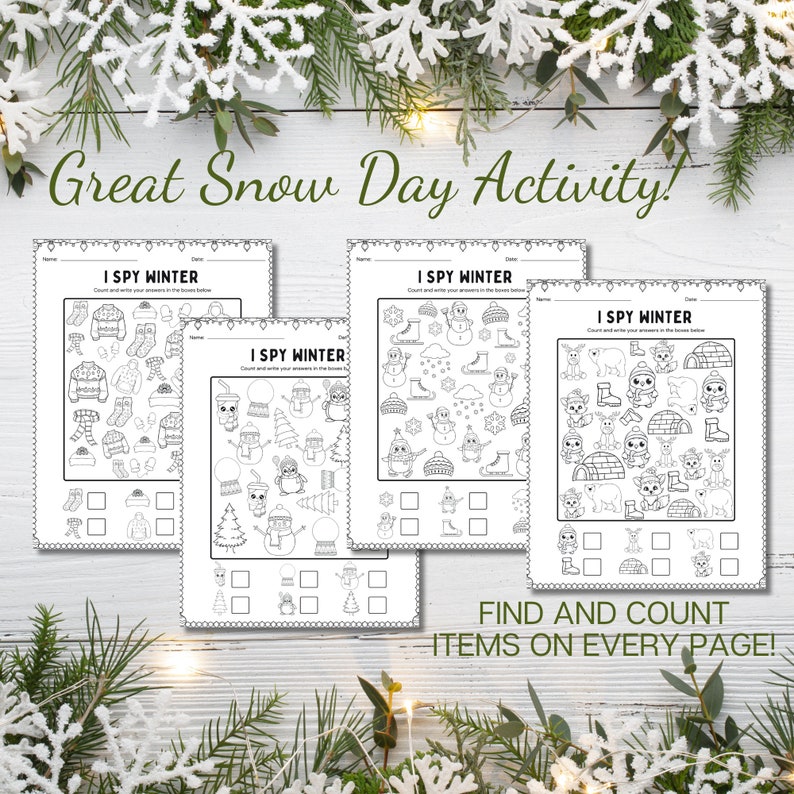 Winter I Spy Game: Number Recognition Activity (digital Download) - Etsy