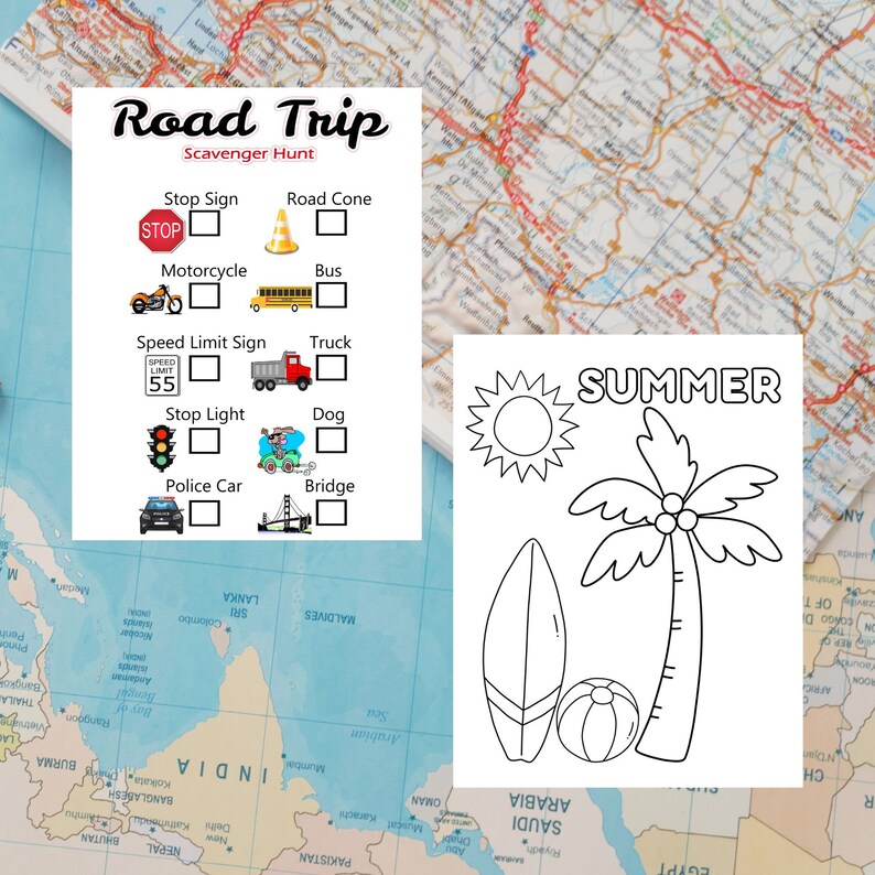 Road Trip Activity Pack for Kids: Bingo, Word Search (digital Download ...
