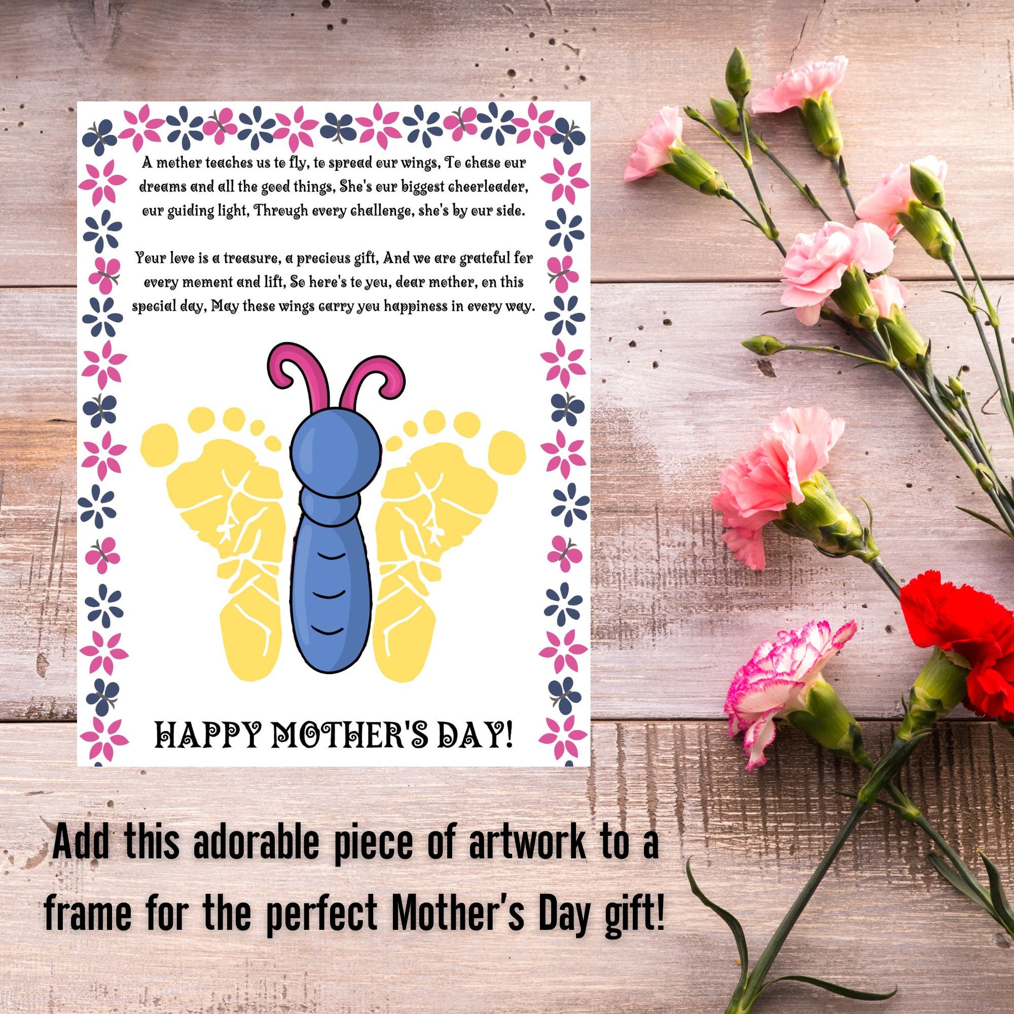 Mothers Day Butterfly Footprint Craft, Butterfly Footprint, DIY Memory ...