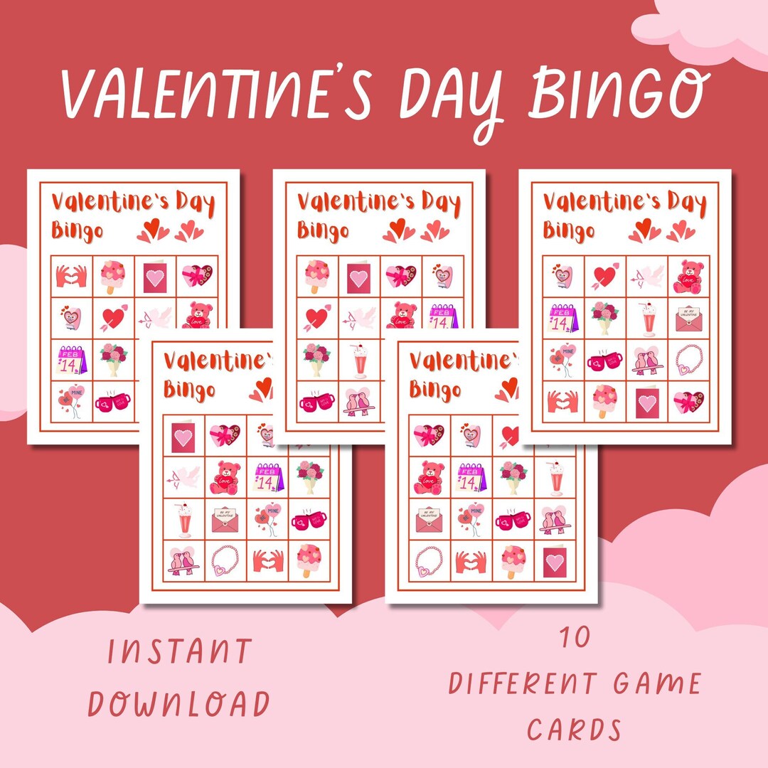 Valentine Bingo Game, Unique Bingo Cards, Valentine Classroom Games ...
