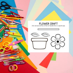 Build A Flower Printable Craft,indoor Preschool Activity,early Spring ...