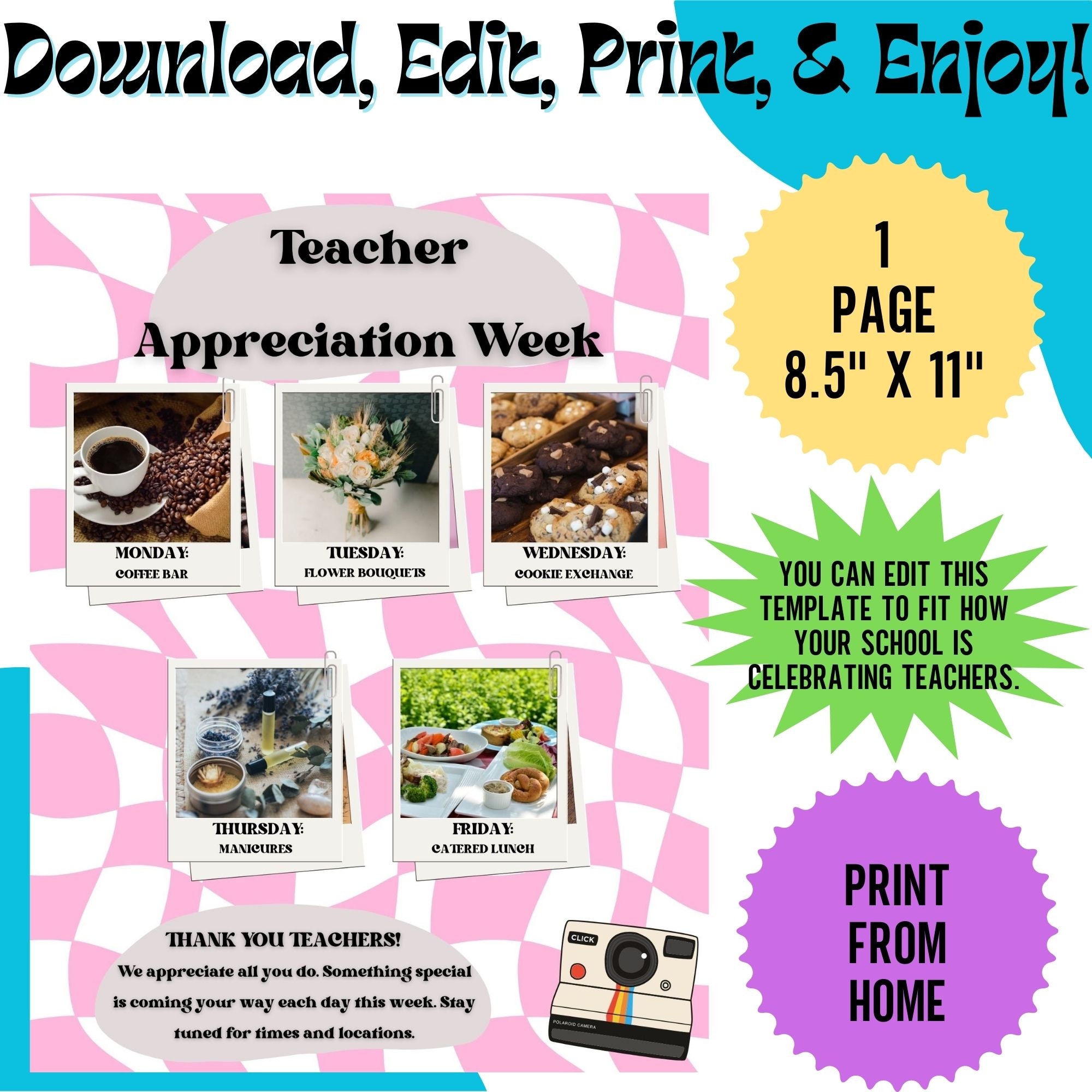 Editable Teacher Appreciation Week,teacher Appreciation Week Printable ...