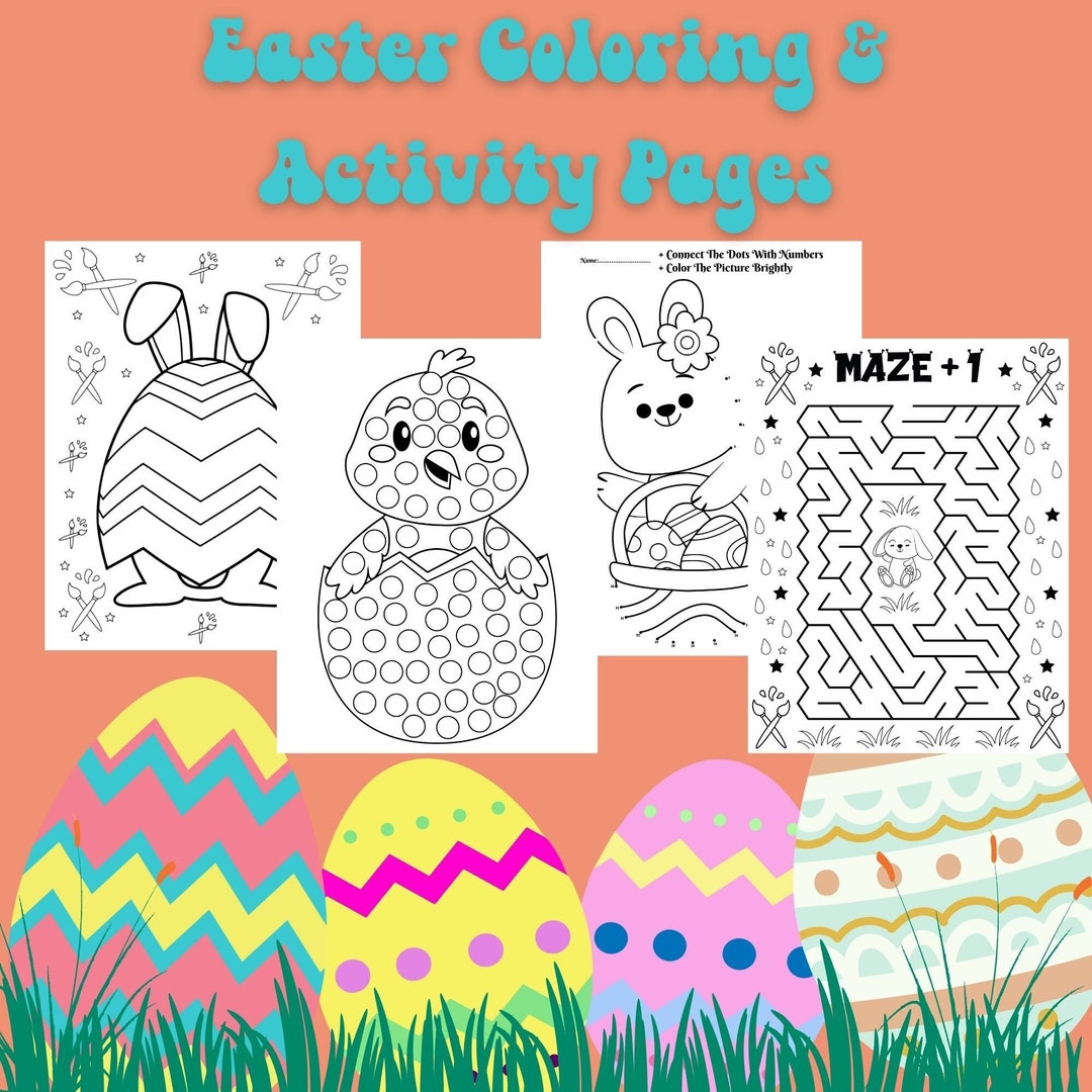 Easter Coloring Pages PDF, Easter Coloring Book Pages, Bunny Coloring ...