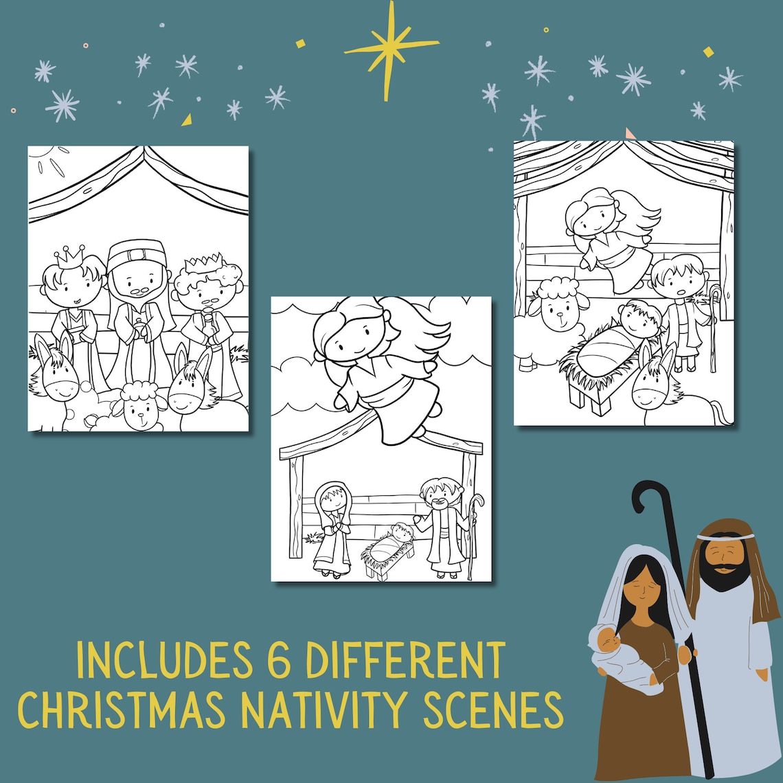 Christmas Nativity Coloring Pages for Kid,nativity Coloring Pages ...