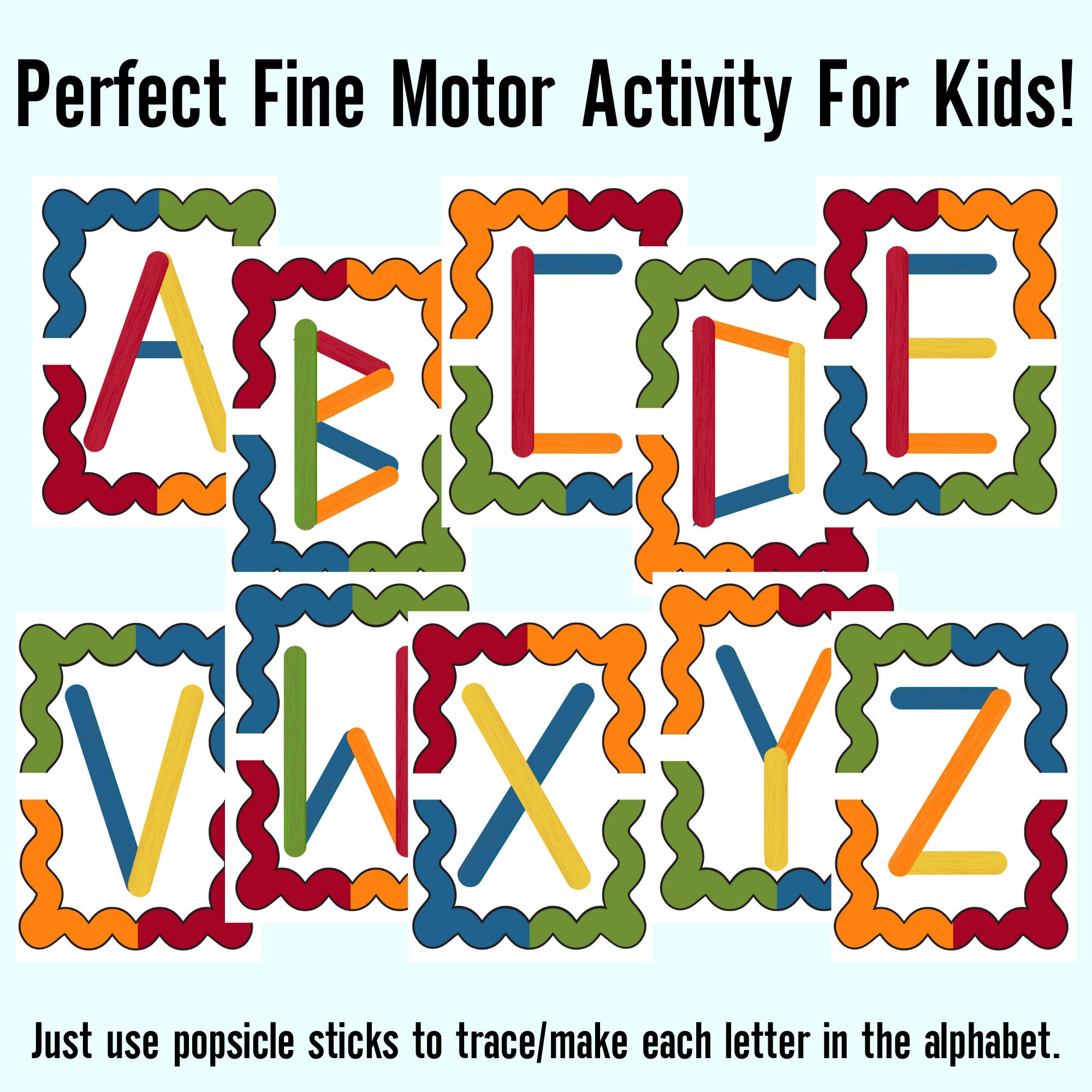 Craft Sticks Alphabet Activity Set, Popsicle Stick Activity, Letter ...