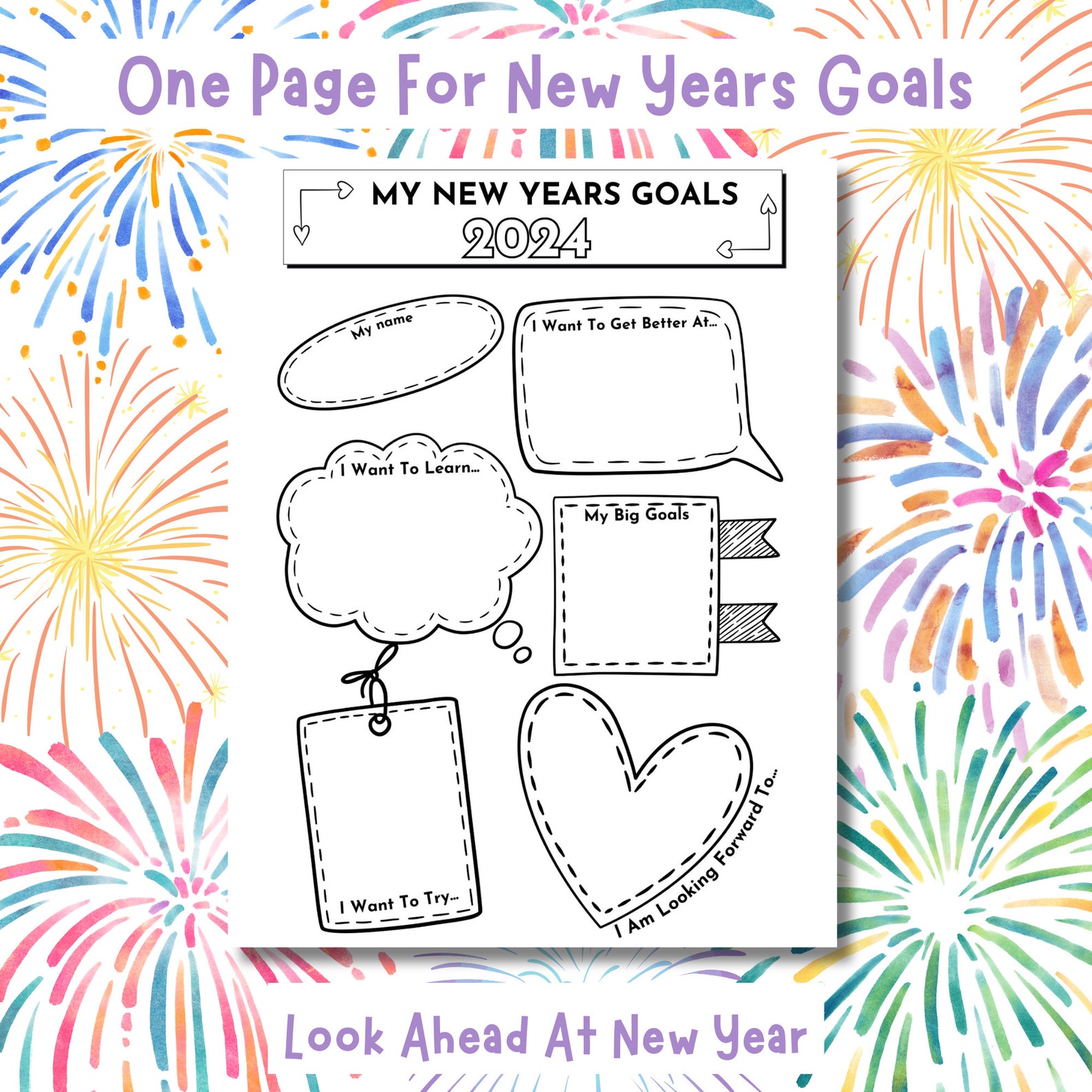 New Years Activity Sheet,kids New Years Resolution Printable,new Years ...