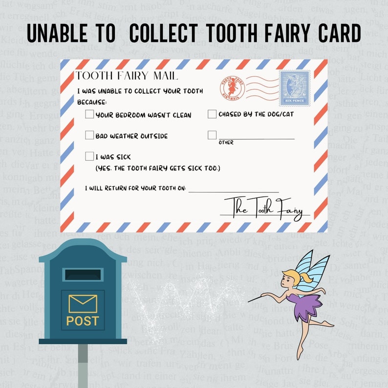 Printable Forgot the Tooth Fairy,tooth Fairy Apology Letter, Tooth ...