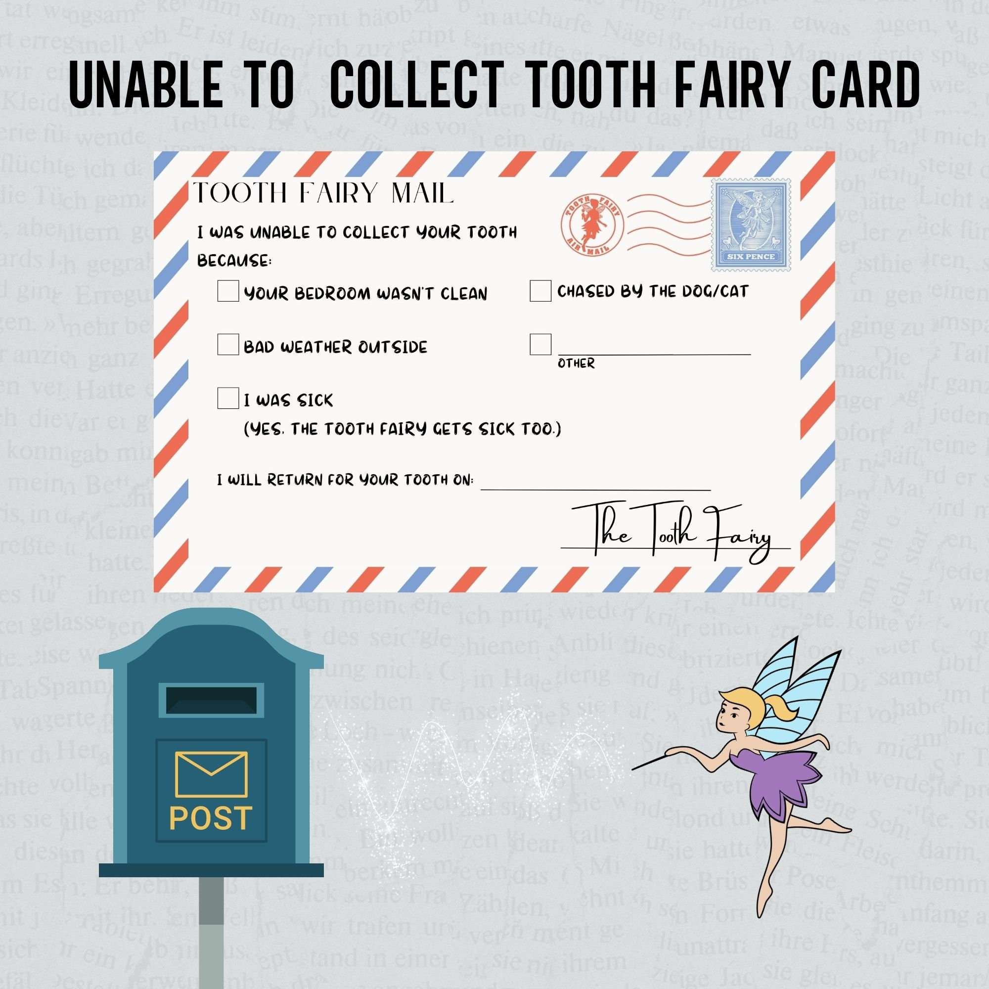 Printable Forgot the Tooth Fairy,tooth Fairy Apology Letter, Tooth ...