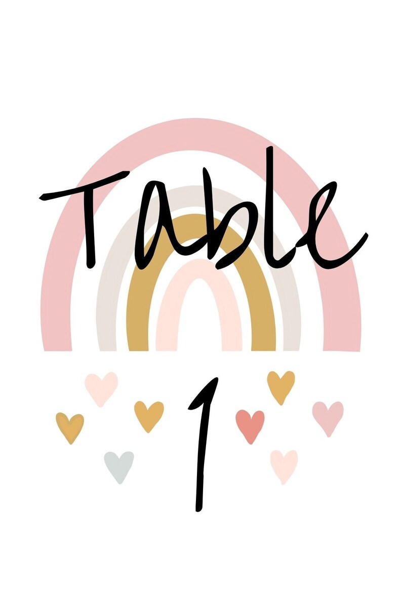 Rainbow Table Numbershead Table Signreserved Signs for - Etsy
