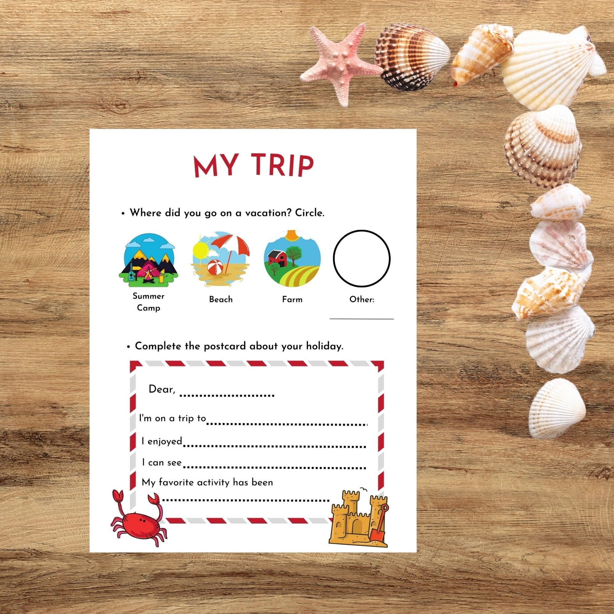 All About My Trip,vacation Activity,all About Me,writing Prompts ...