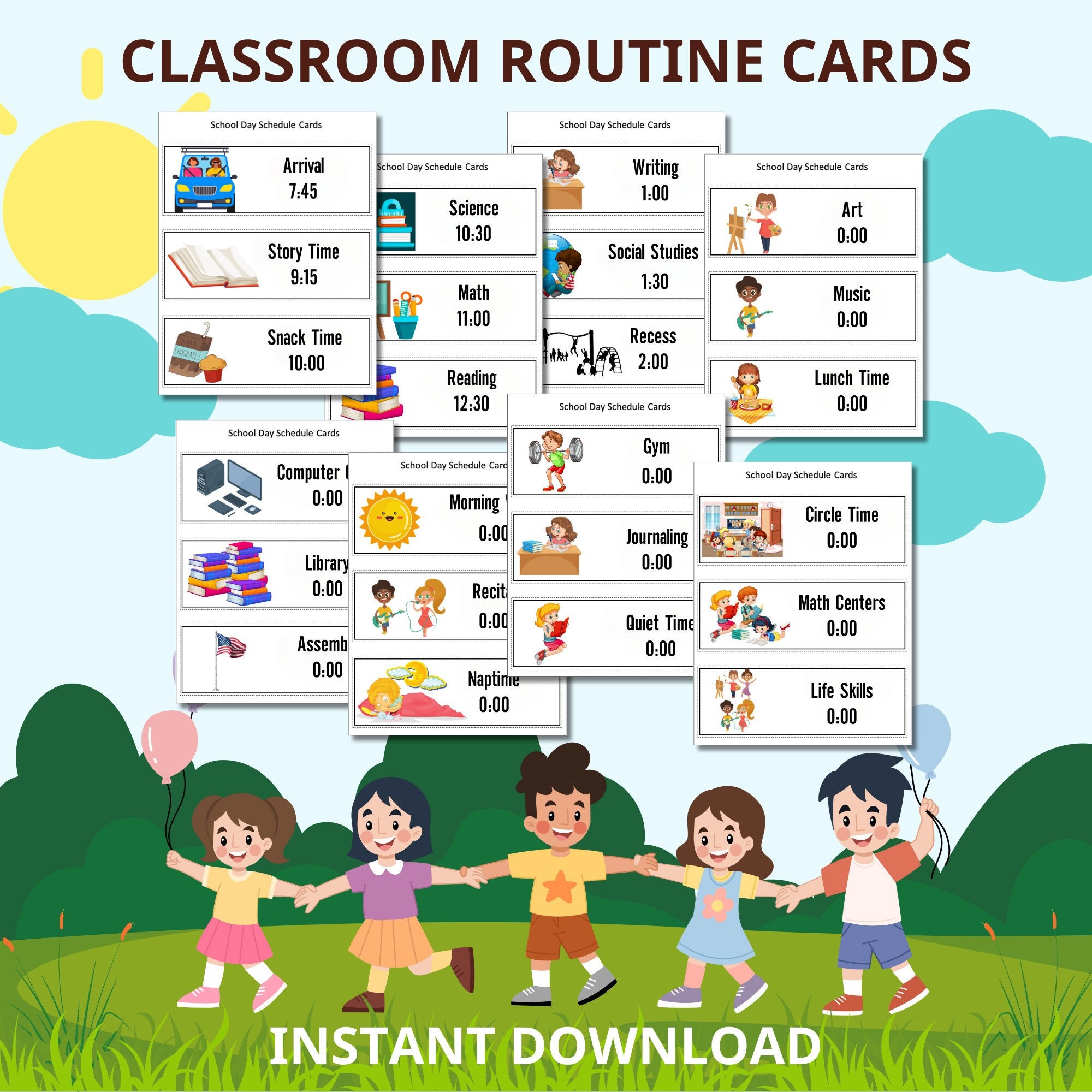 Classroom Schedule Cards,k5 Learning,school Routine Cards,morning ...