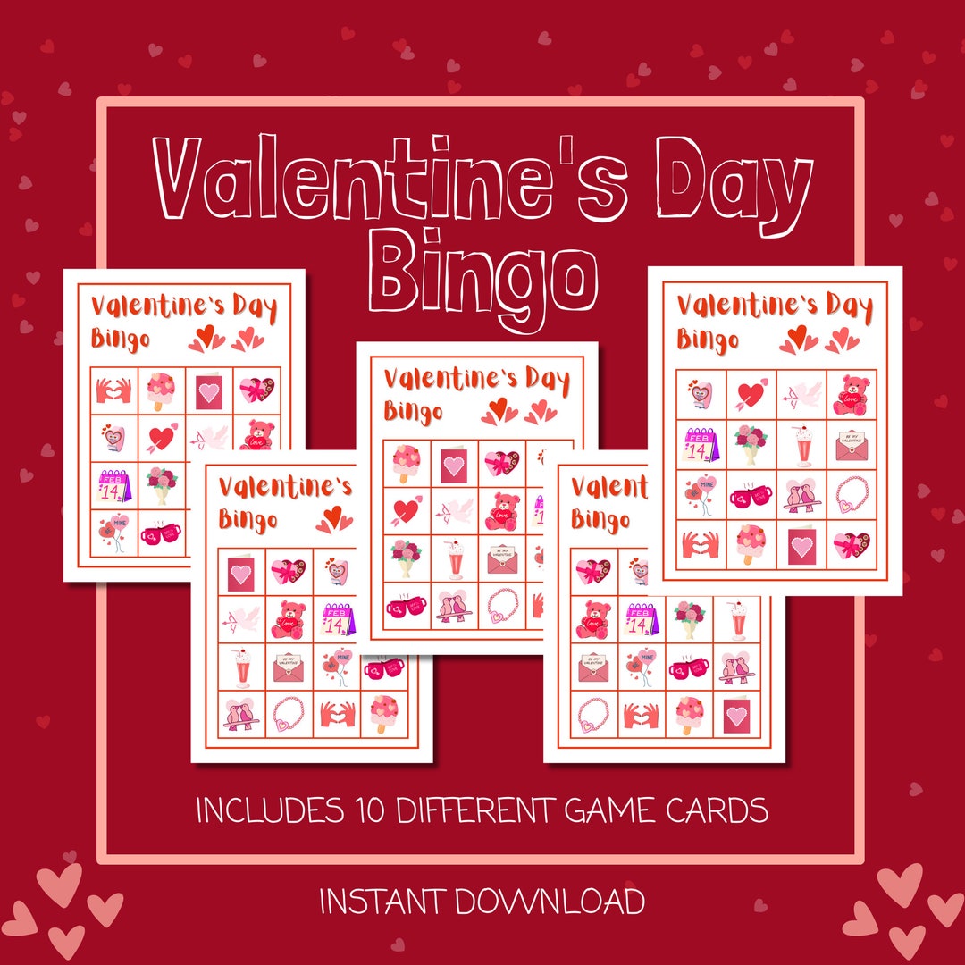 Valentine Bingo Game, Unique Bingo Cards, Valentine Classroom Games ...