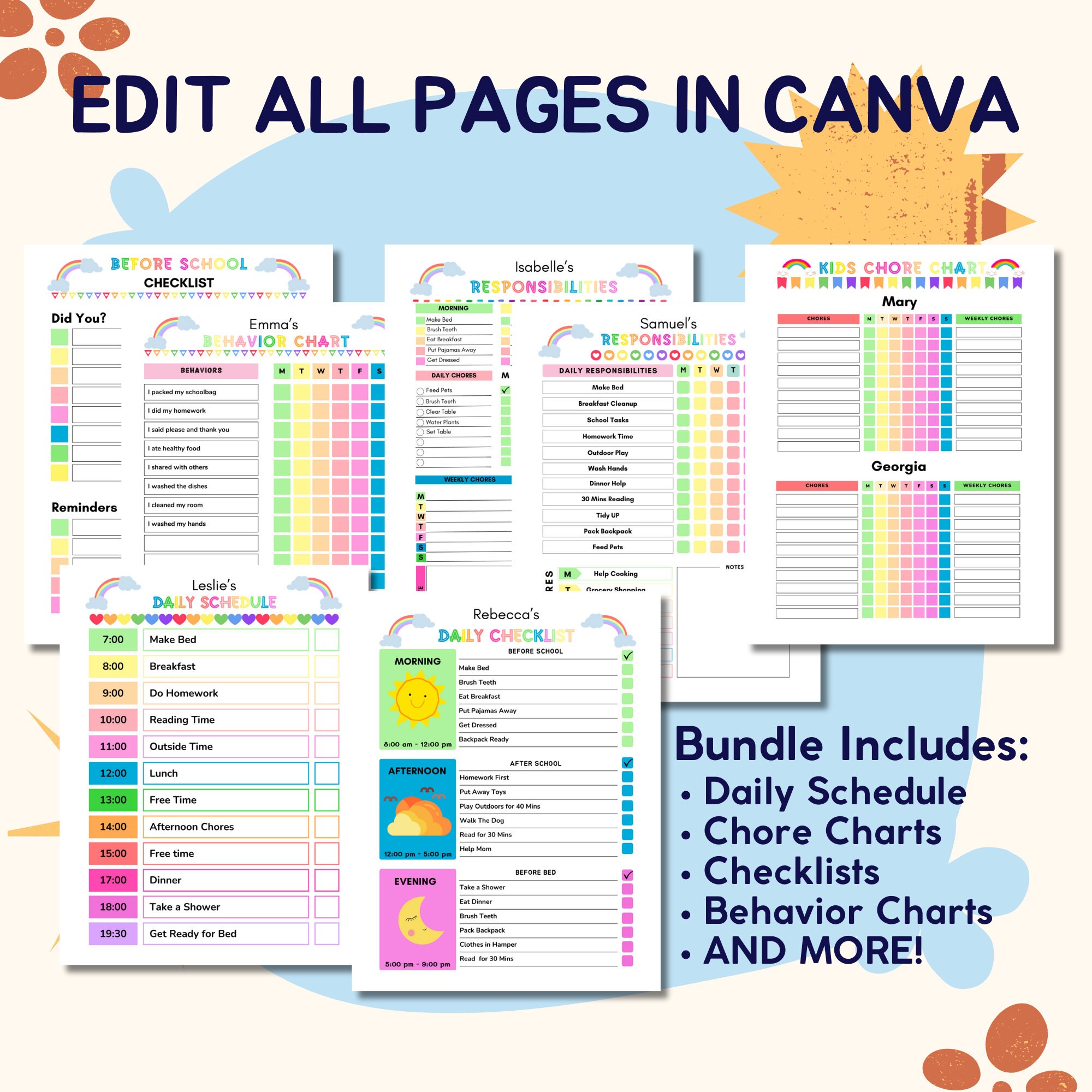 School Day Routine, Consequences, Allowance,classroom Reward,editable ...