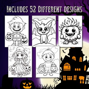 Too Cute to Spooky,kids Halloween Coloring Sheets,halloween Coloring ...