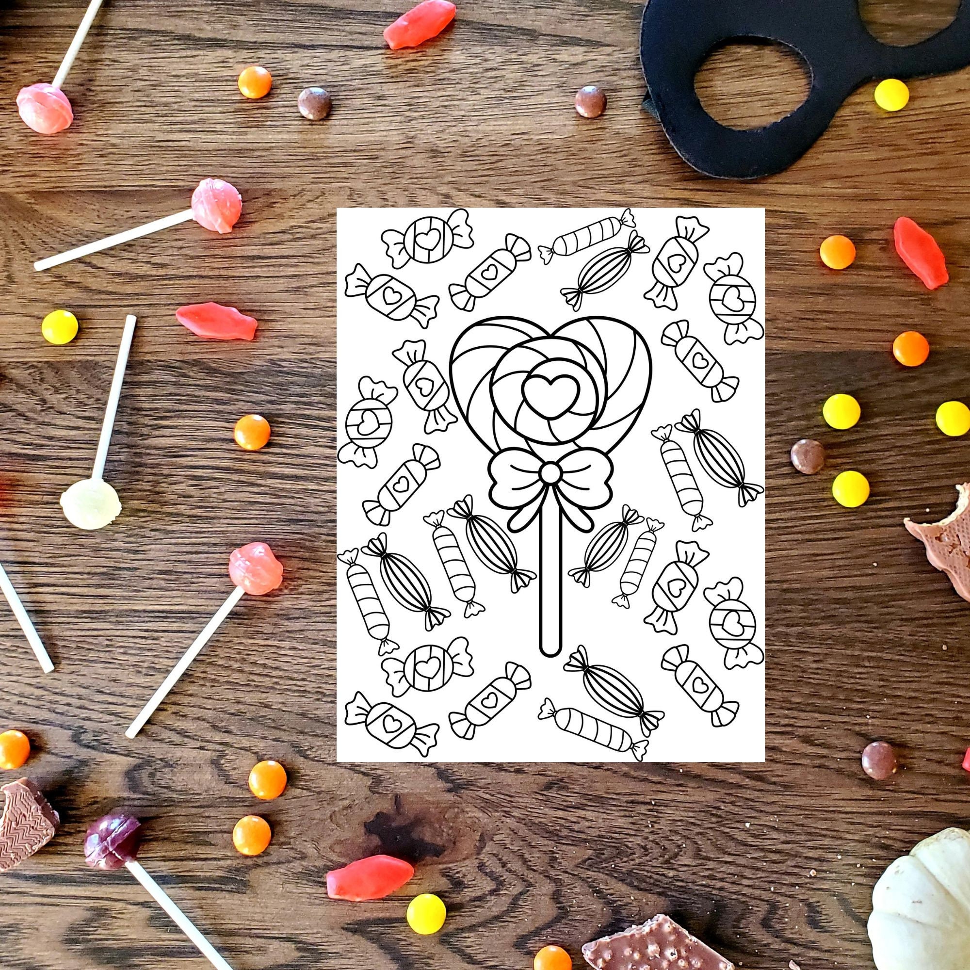 Cute Candy Coloring Page, Candy Coloring Pages, Candy Coloring, Cute ...