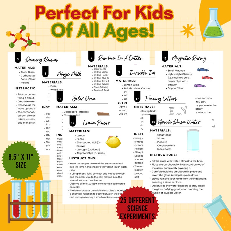 Kids Science Experiments Printables: STEM Activities (digital Download ...