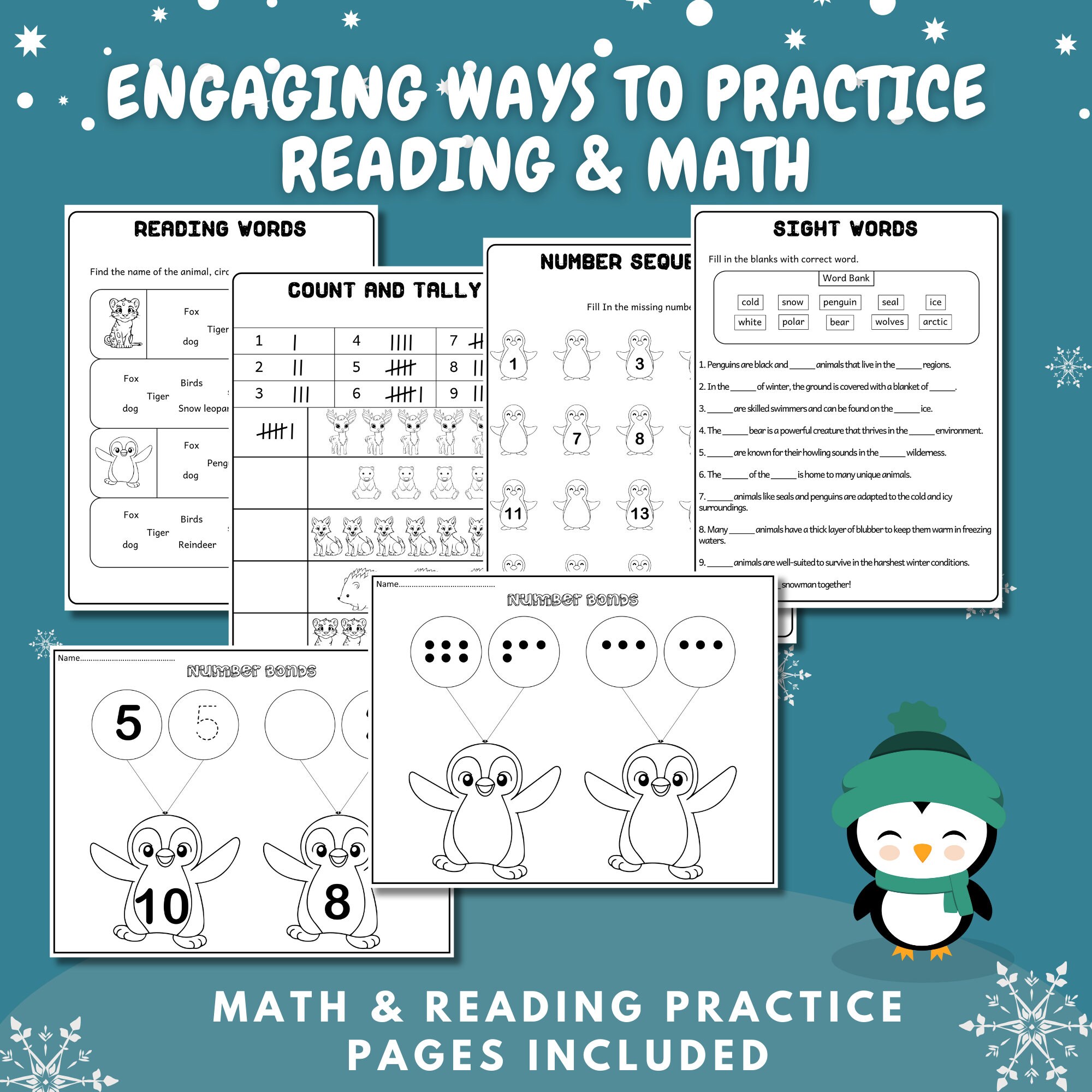 Arctic Animals Unit Study, Winter Animals Unit Study, Penguin Math ...