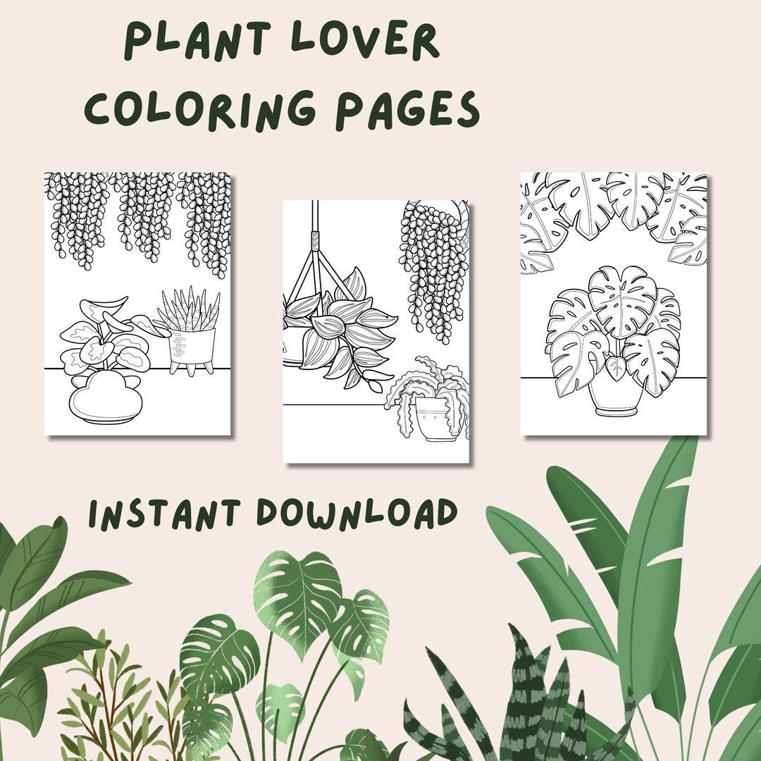 Boho Plant Coloring, Relax Coloring Pages, Plant Coloring Pages for ...