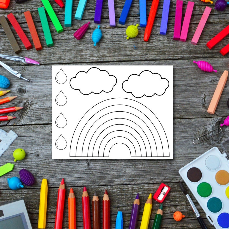 Rainbow Mobile Printable Craft, Indoor Preschool Activity,weather ...