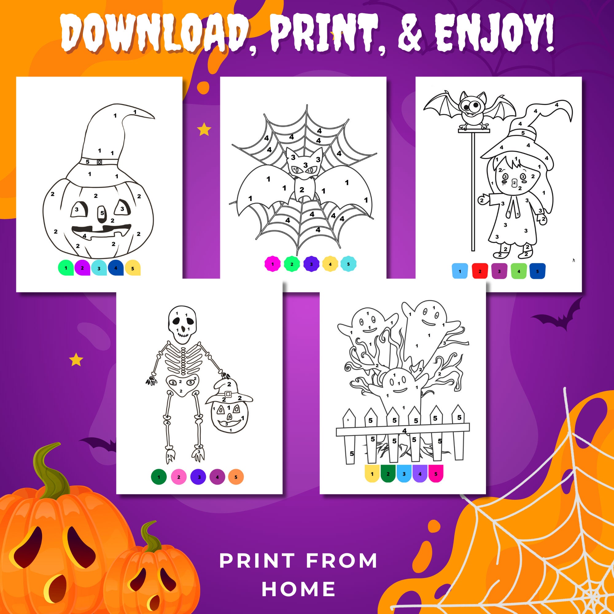 Number Recognition Spooky Coloringcolor by Numbershalloween - Etsy