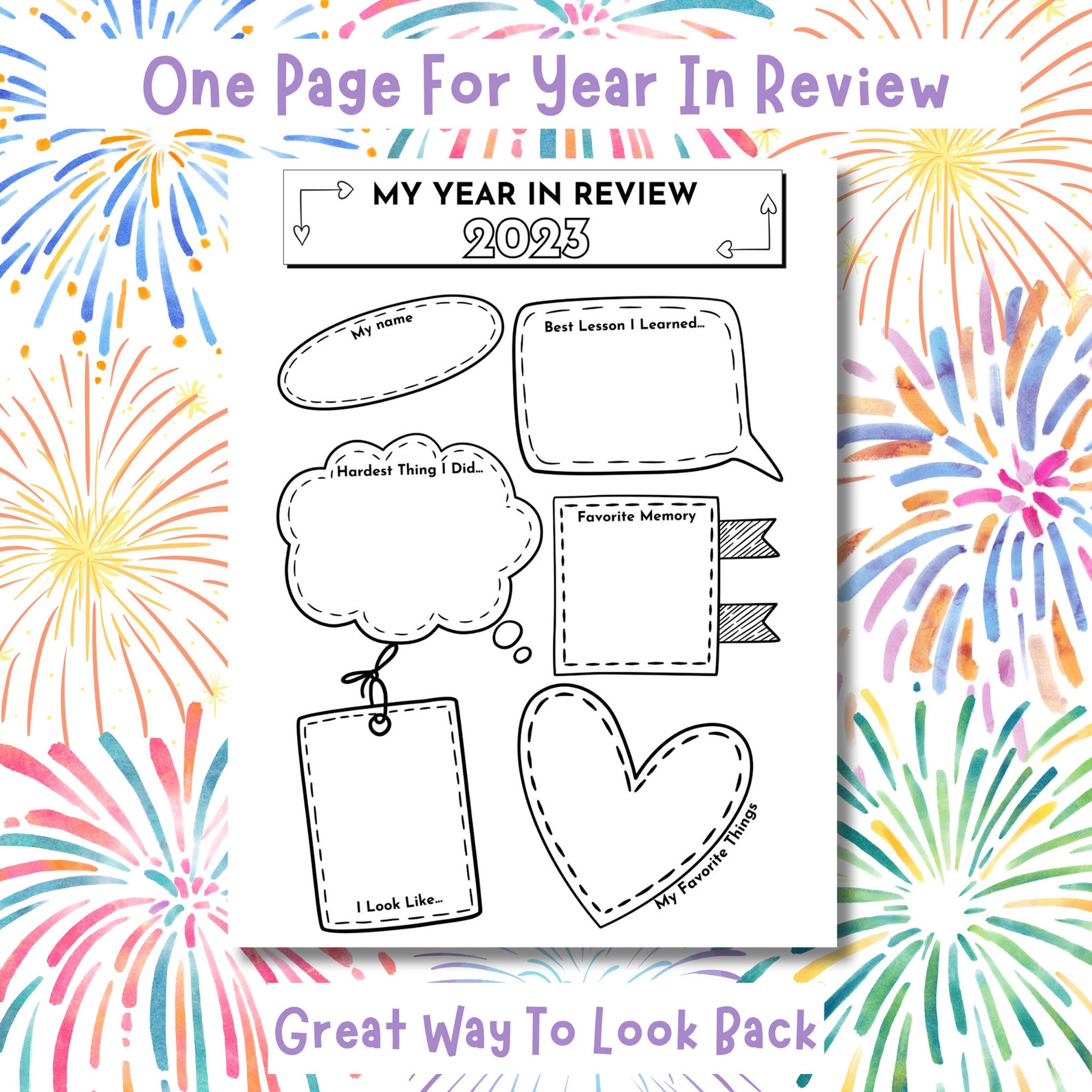 New Years Activity Sheet,kids New Years Resolution Printable,new Years ...