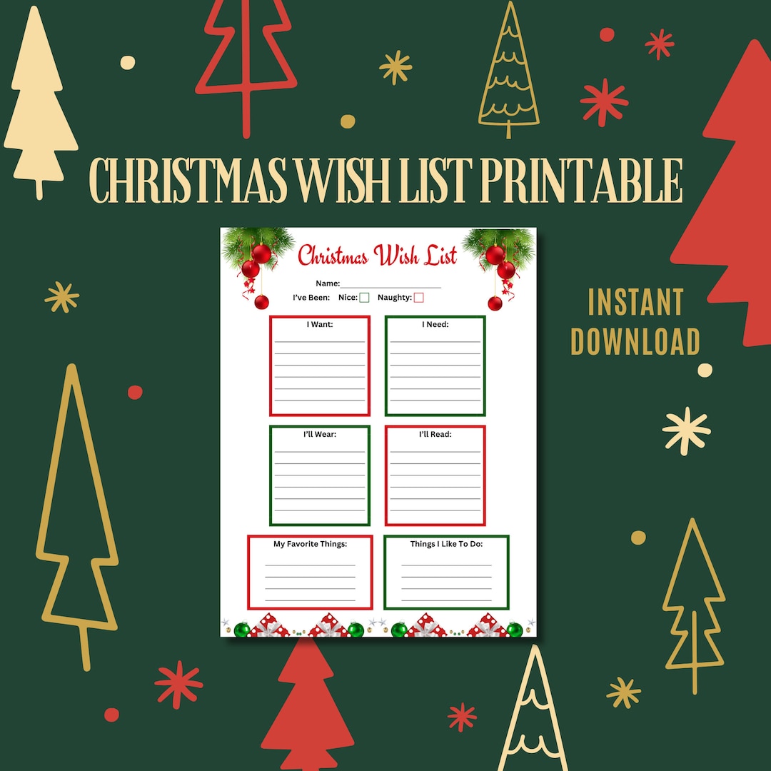 Something I Want, Something I Need, Something to Read, Something to Wear, Printable Christmas ...