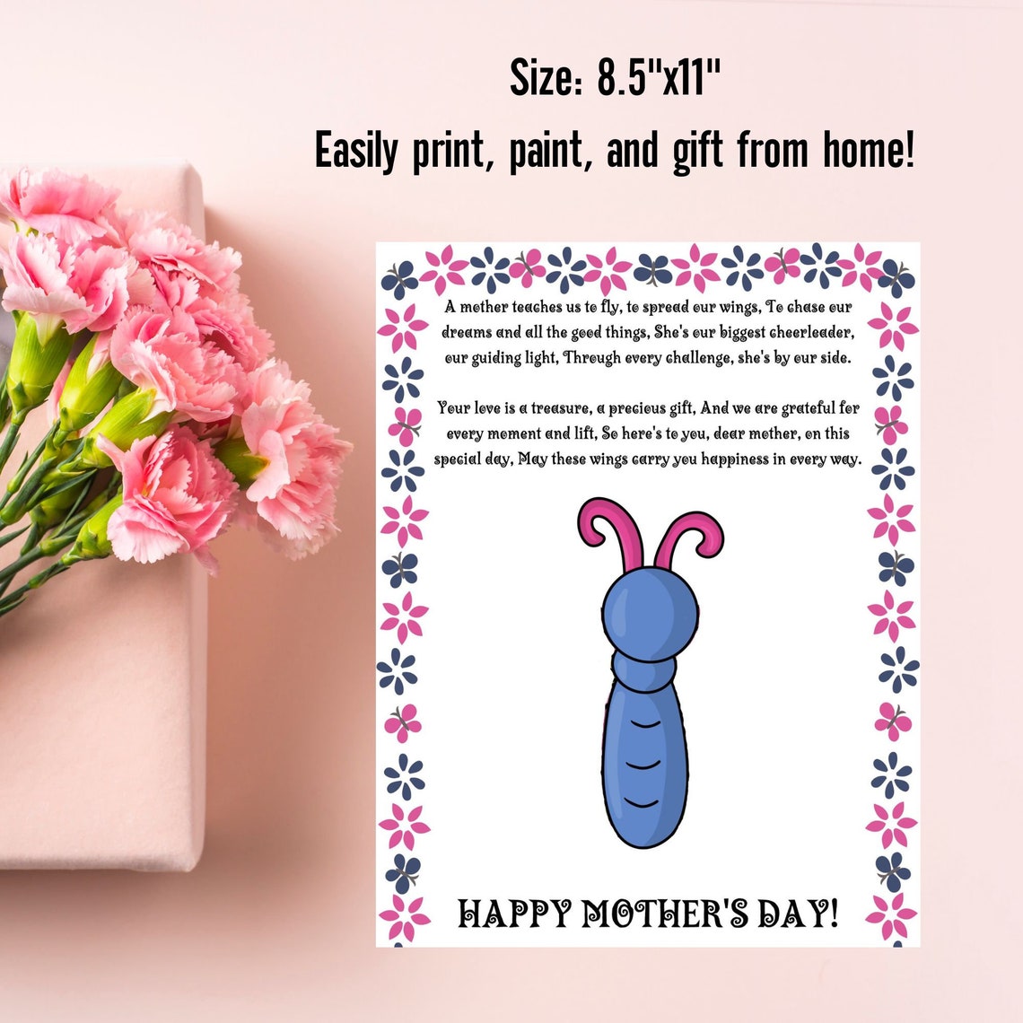Mothers Day Butterfly Footprint Craft, Butterfly Footprint, DIY Memory ...