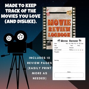 Fun Movie Tracker Gifts,rate Movie Diary,movie Logbook Notebook,movie ...