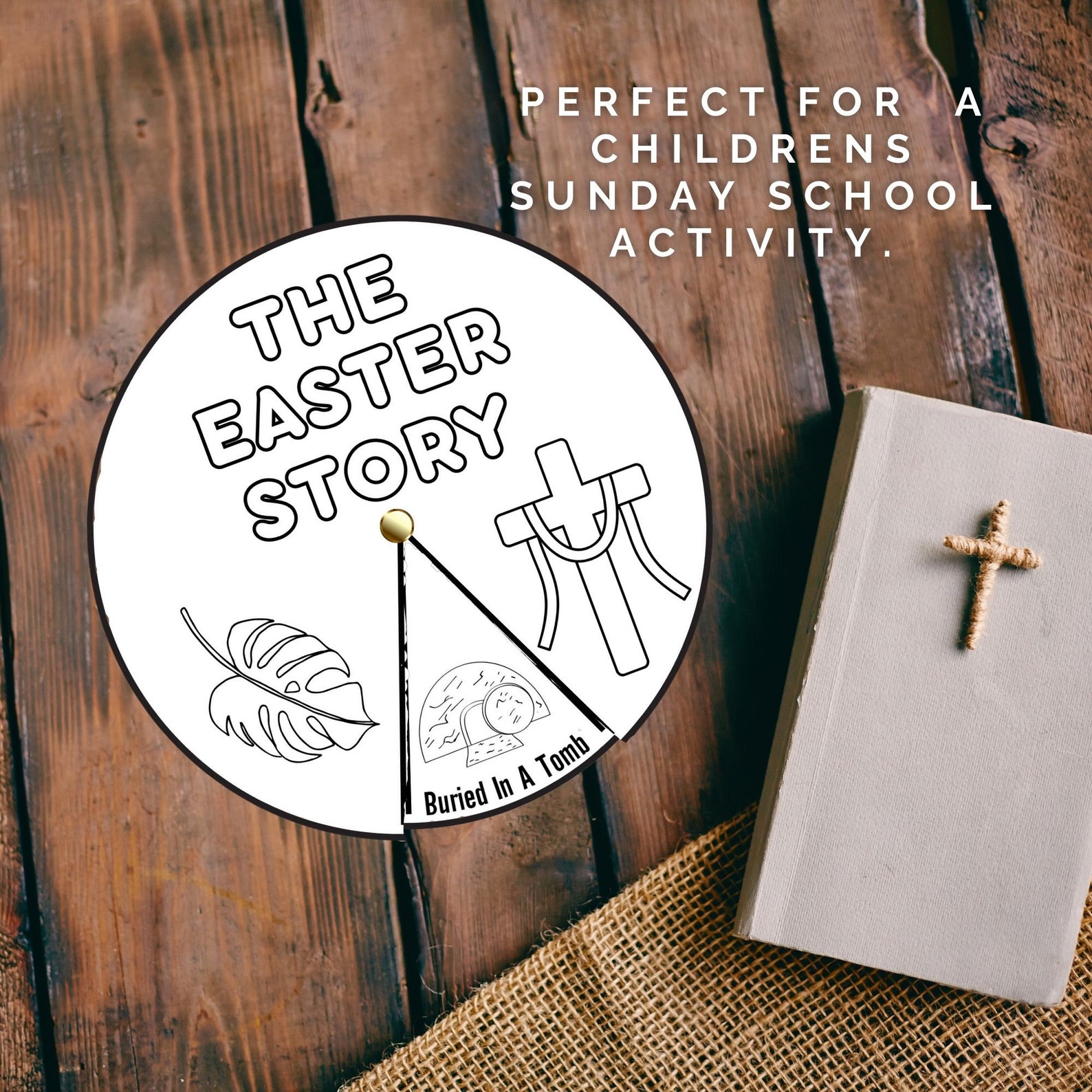 Easter Story Coloring Wheel, Printable Bible Verse Activity,holy Week ...